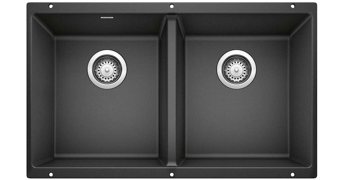 Blanco 516322 Precis 29-3/4" Undermount Double Basin SILGRANIT Kitchen ...