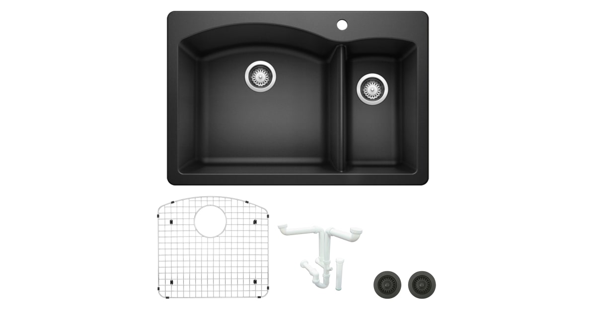Blanco KA-440199 Diamond 33" Dual Mount Double Basin Granite Composite ...