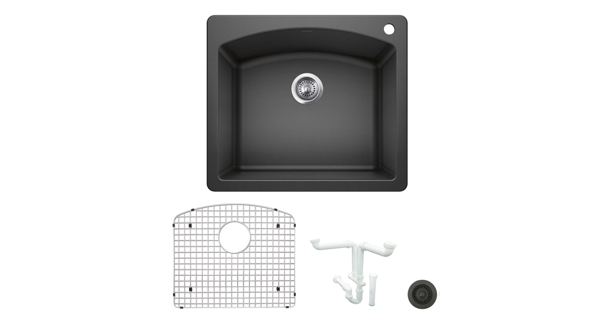 Blanco KA-440210 Diamond 25" Dual Mount Single Basin Granite Composite ...