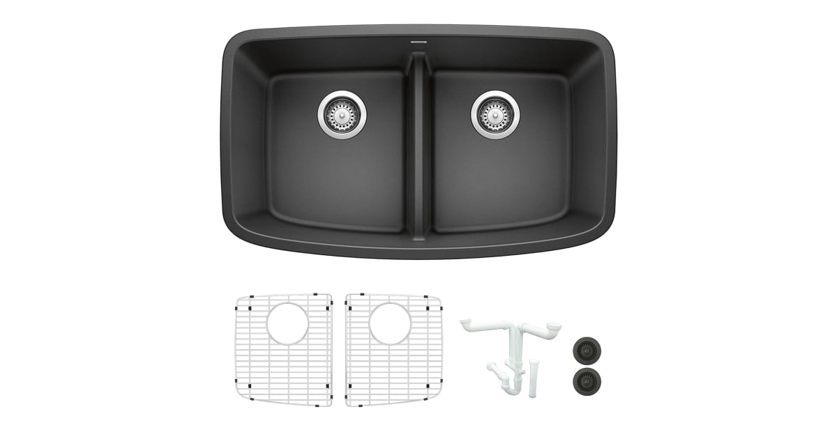 Blanco KA-442200 Valea 32" Undermount Double Basin Granite Composite ...