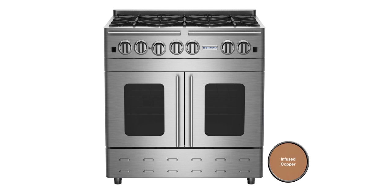 BlueStar RNB366BPMV2L-IC Precious Metals Series 36 Inch Wide 5.1 Cu. Ft ...