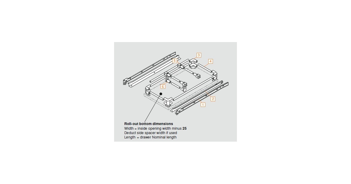 Blum 230M3000 230M Series 12 Inch 3/4 Extension Bottom Mount Euro ...
