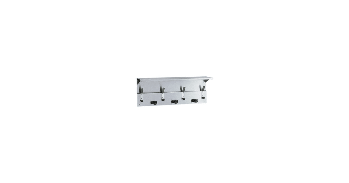 Bobrick B239 x 34 Wall Mounted Shelf with Mop and Broom Holders ...