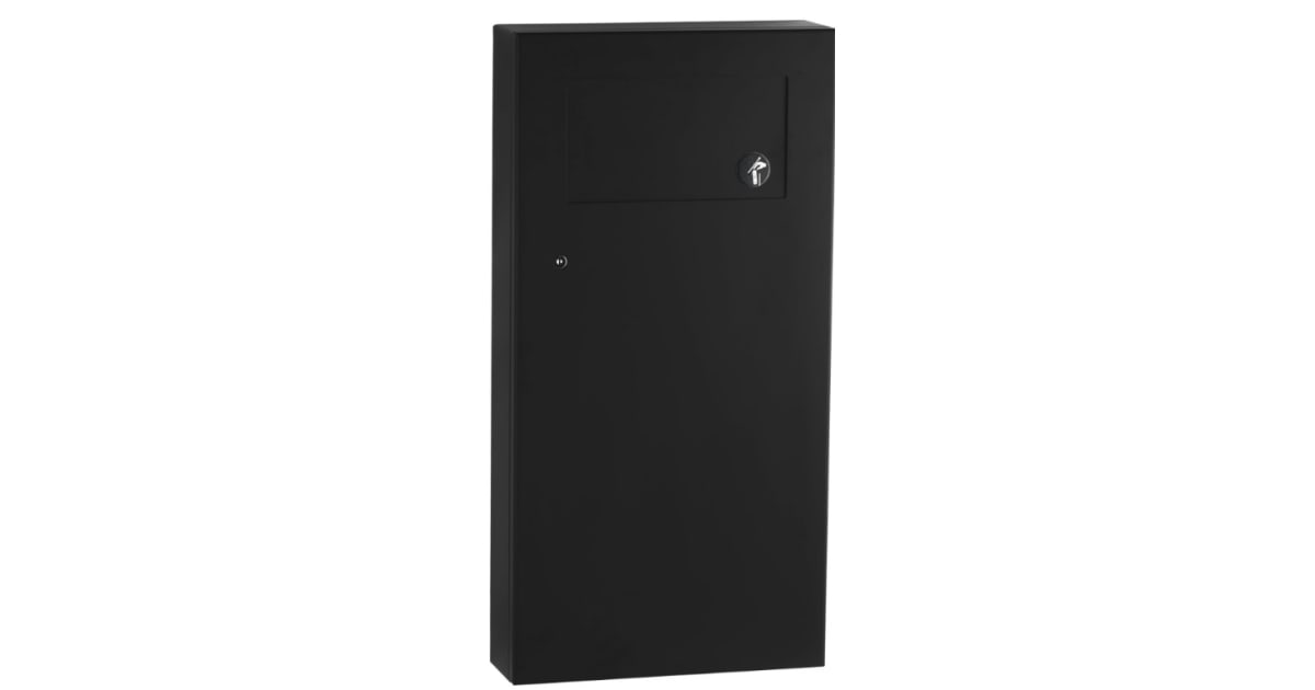 Bobrick B-35639.MBLK Trimline Wall-Mounted Waste Receptacle with ...