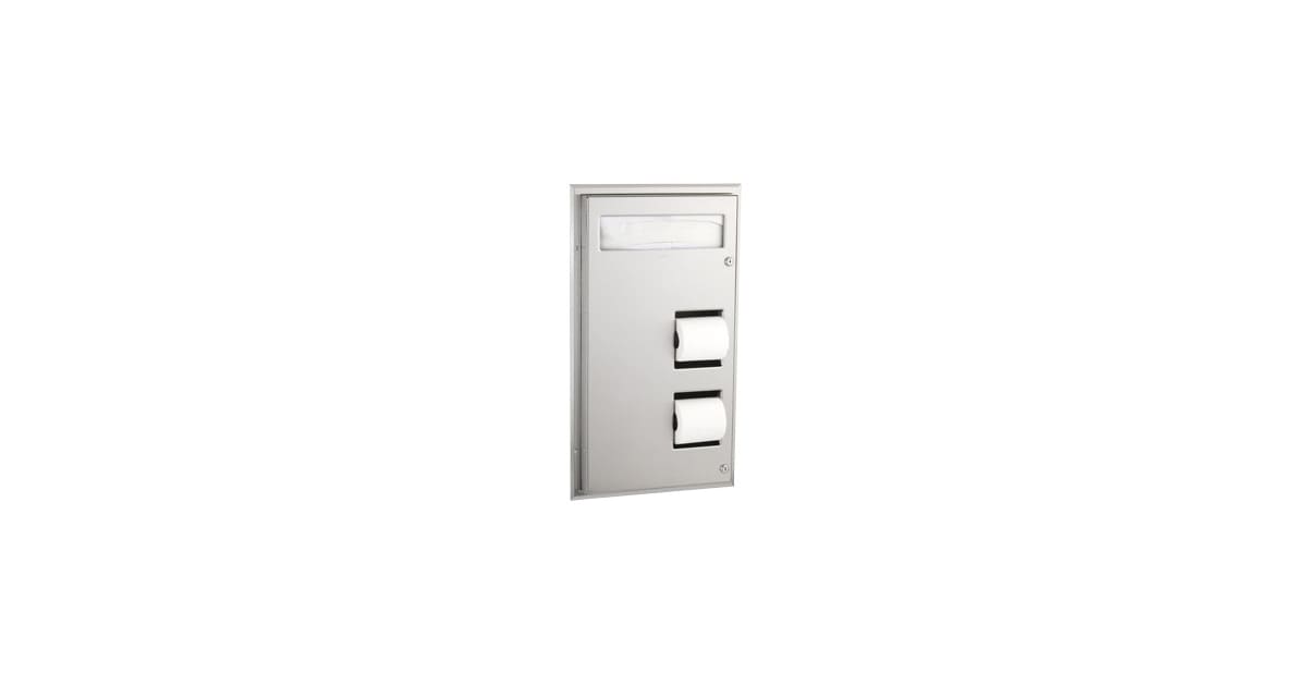 Bobrick B347 Partition Mounted Seat-Cover Dispenser and Toilet Tissue ...