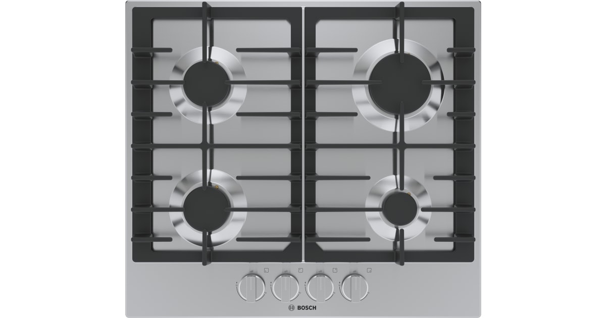Bosch NGM5458UC 23 Inch Wide 4 Burner Gas Cooktop with Continuous Cast ...