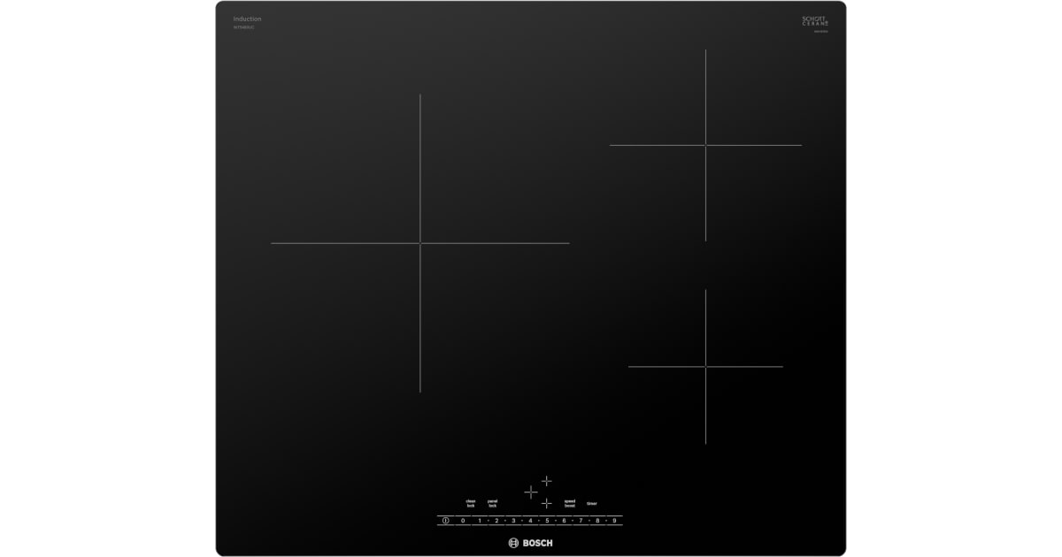 Bosch NIT5460UC 500 Series 24 Inch Wide 3 Burner Induction Cooktop with ...