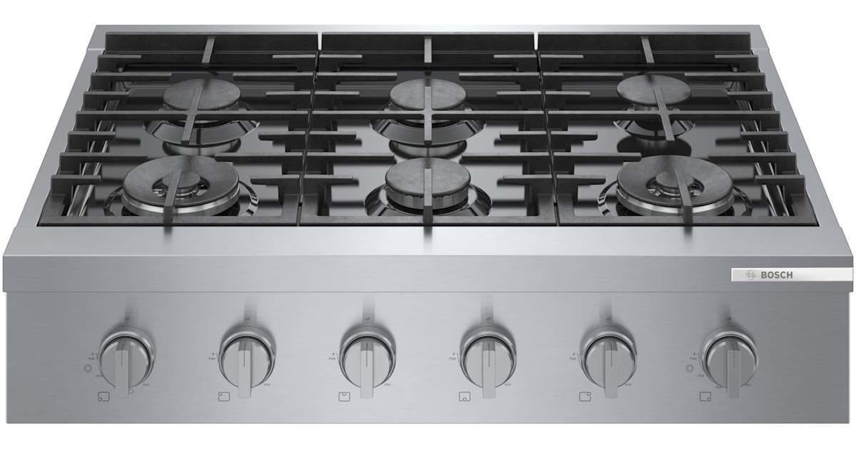 Bosch RGM8658UC 800 Series 36 Inch Wide 6 Burner Natural Gas Rangetop ...