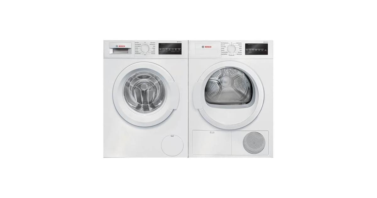 Bosch WAT28400UC-WTG86400UC Front Loading Washer and Dryer Pair - 2.2 ...