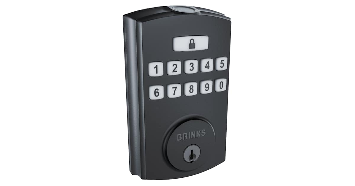 Brinks 4392122 Brinks Electronic Fingerprint and Keypad Deadbolt Lock ...