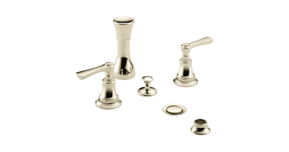 Brizo 68460-PNLHP Rook 18 GPM Widespread Bidet Faucet with Pop-Up Drain ...