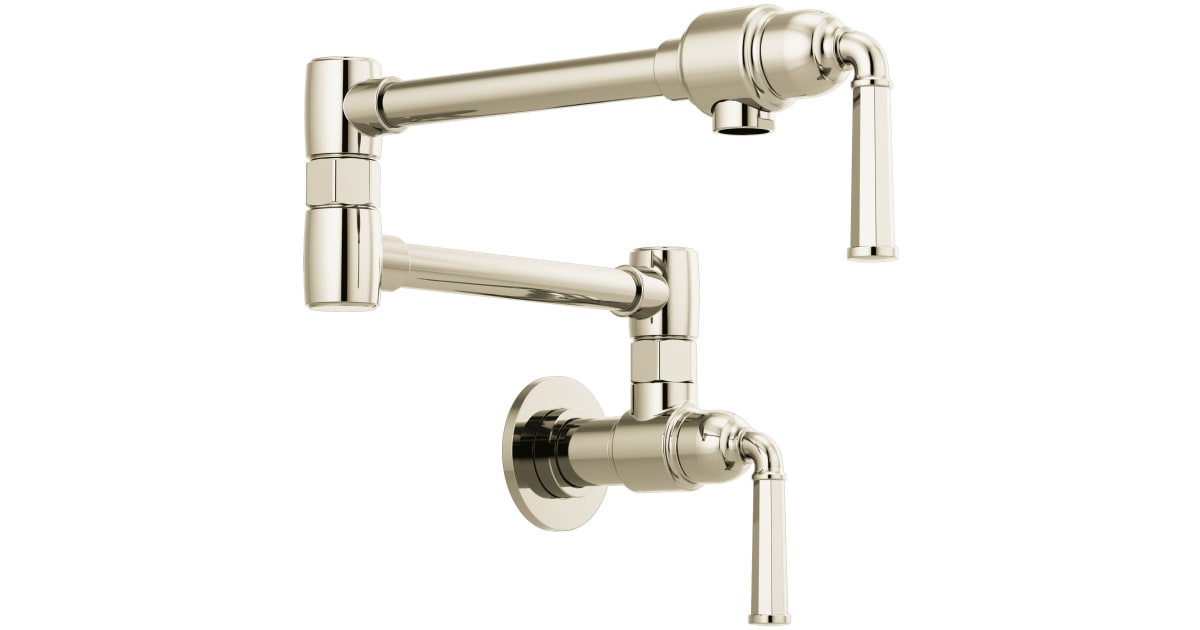 Brizo 62874LF-PN Rook 4 GPM Wall Mounted Double Handle Pot Filler ...