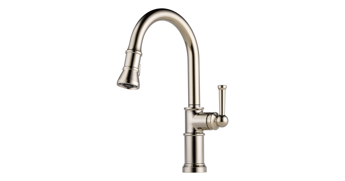 Brizo 63025LF-PN Artesso 1.8 GPM Single Hole Pull Down Kitchen Faucet ...