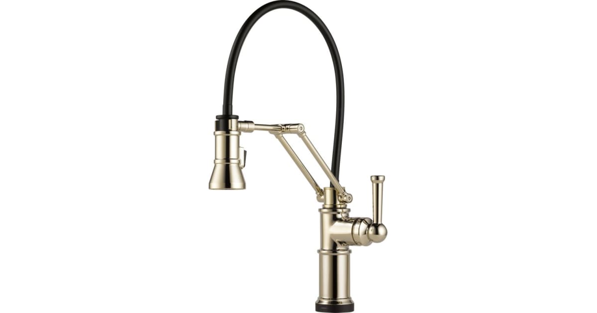 Brizo 64225LF-PN Artesso Pull-Down Kitchen Faucet with Dual Jointed ...