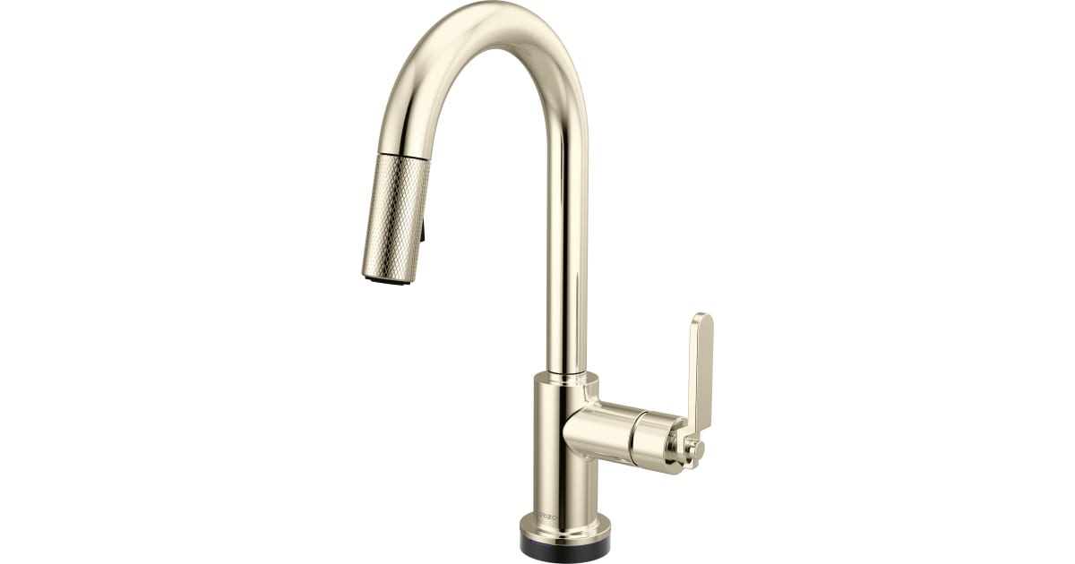 Brizo 64944LF-PN Litze 1.8 GPM Single Hole Pull Down Prep/Bar Faucet ...