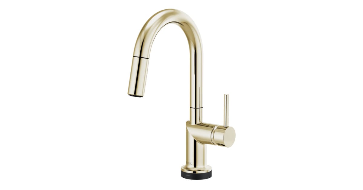 Brizo 64975LF-PNLHP Odin 1.8 GPM Single Hole Pull Down Prep/Bar Faucet ...