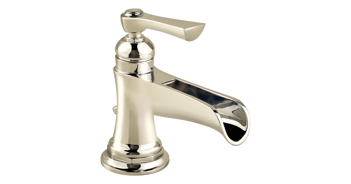 Brizo 65061LF-PN Rook Waterfall Single Hole Bathroom Faucet with Pop-Up ...