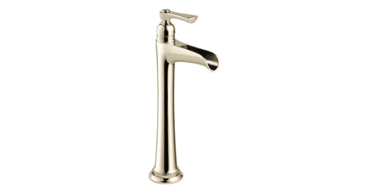 Brizo 65461LF-PN Rook 1.5 GPM Single Hole Bathroom Faucet Less Drain ...
