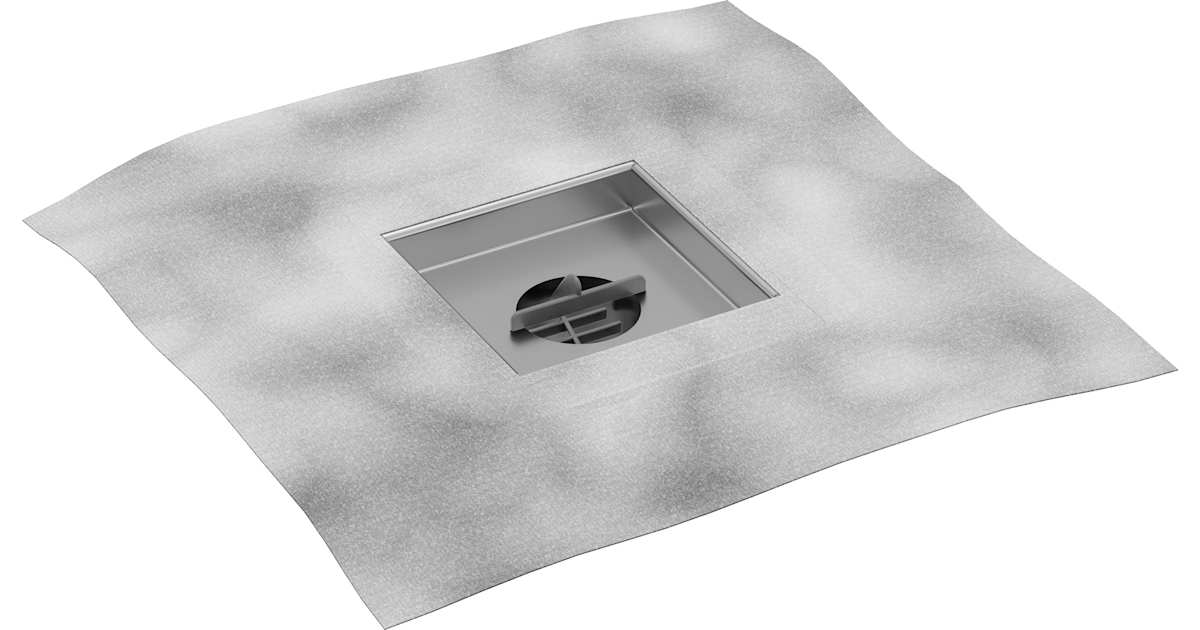 Brizo BR62400 4" Square Point Drain Rough with Removable Hair Catcher ...