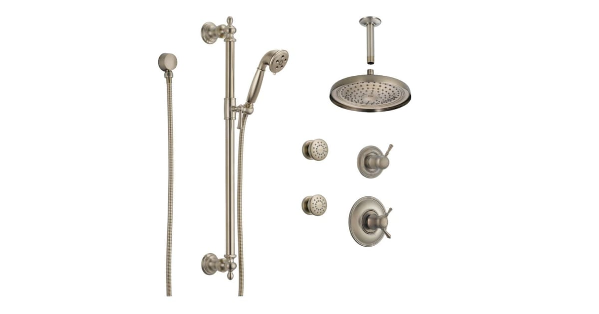 Brizo BT1145-BN Traditional Thermostatic Shower System with Rain Shower ...