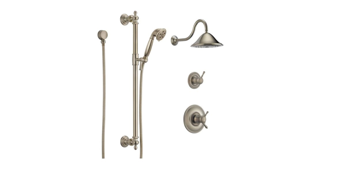 Brizo BT845-BN Traditional Thermostatic Shower System with Rain Shower ...