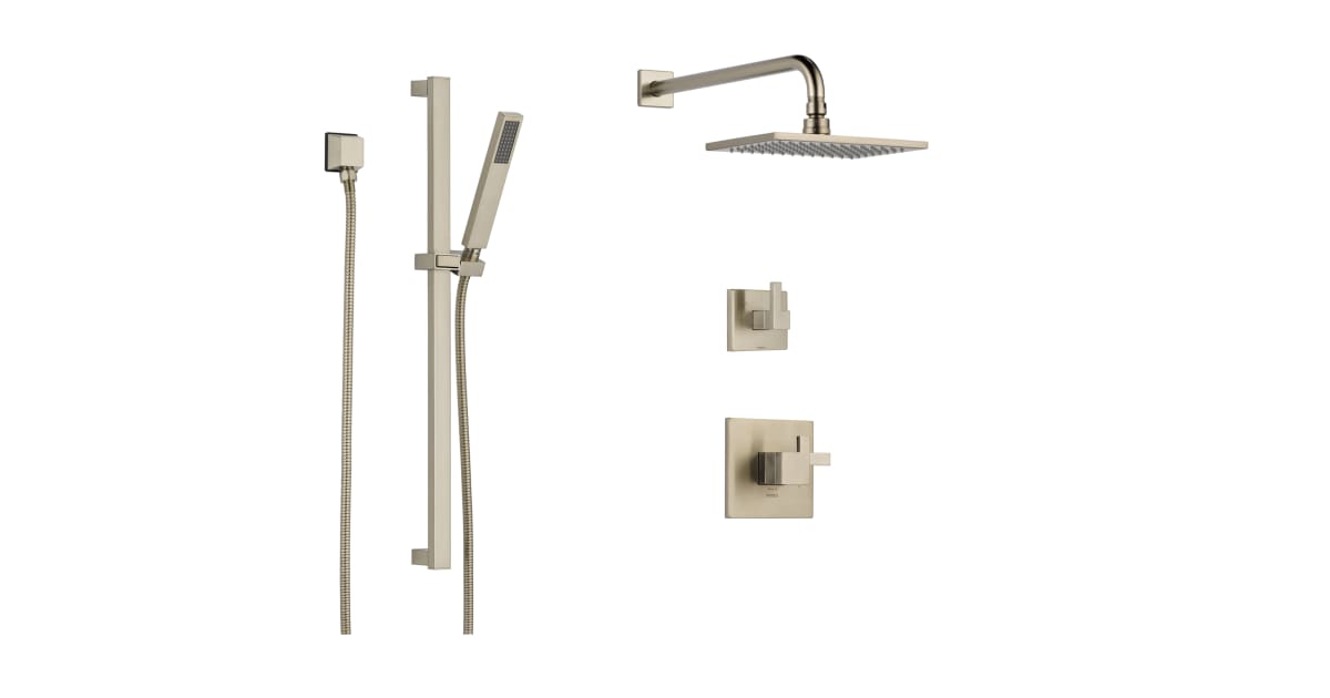 Brizo BS845-BN Thermostatic Shower System with Rain Shower Head, Hand ...