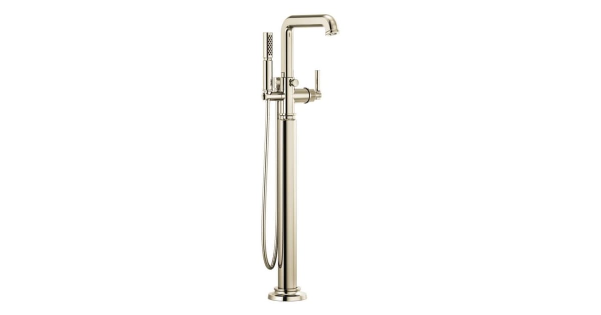 Brizo T70176-PNLHP Invari Floor Mounted Tub Filler with Integrated ...