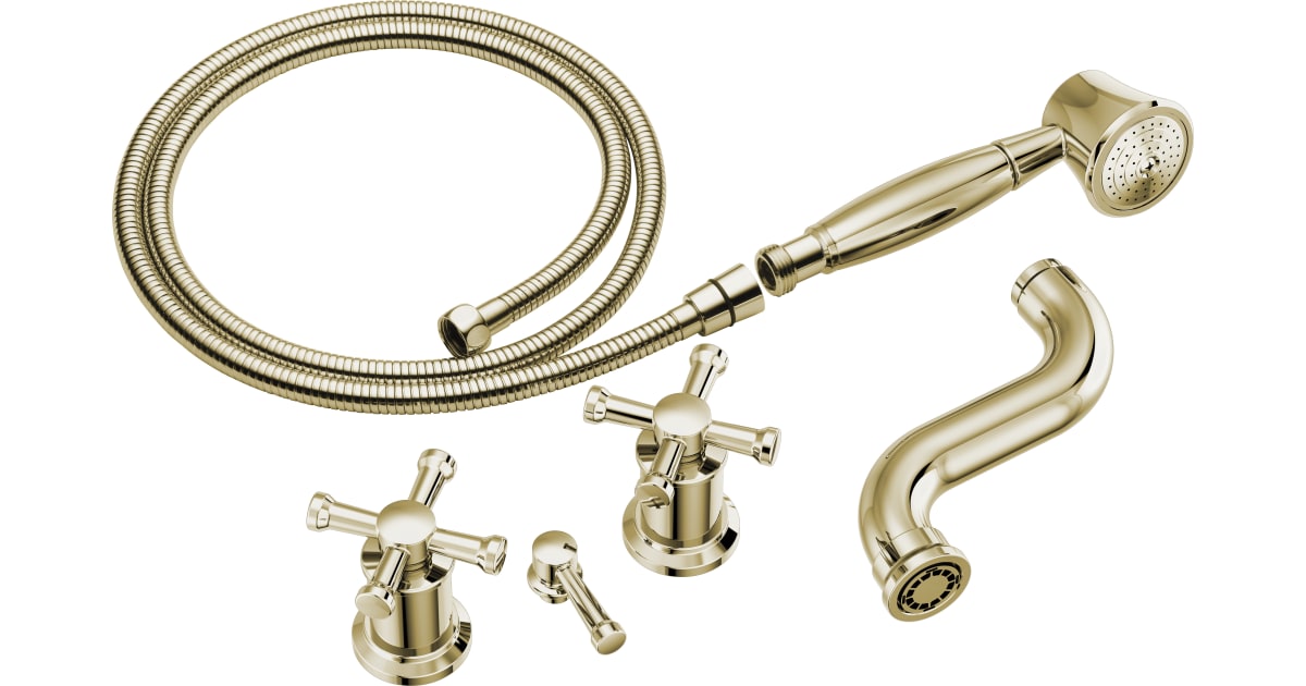 Brizo T70341-PN Atavis Two Handle Tub Filler Trim Kit with Hand Shower ...