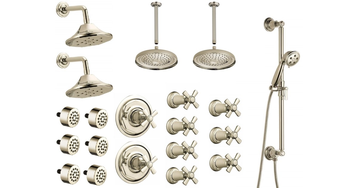 Brizo BSS-Rook-T66T06-X-PN Rook Custom Thermostatic Shower System with ...