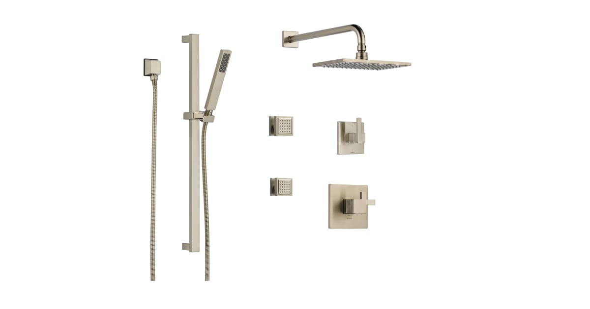 Brizo BS1045-BN Thermostatic Shower System with Rain Shower Head, Hand ...