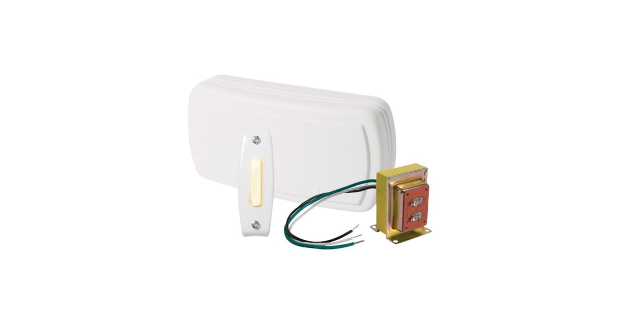 Broan BK115LWH Two-Note Door Chime with One Lighted Push Button - Pack ...