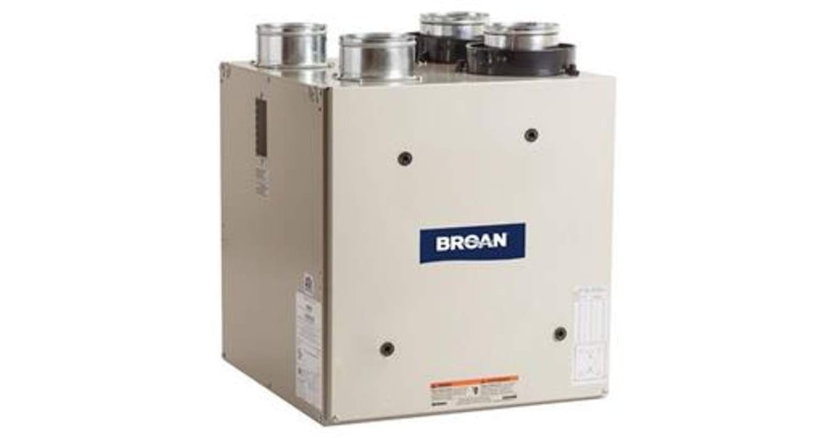Broan ERV70T 70 CFM Energy Recovery Ventilator with Top Ports ...