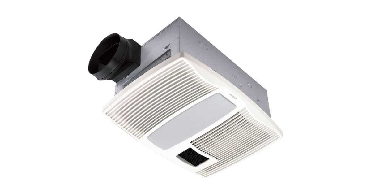 Broan QTX110HL 110 CFM 0.9 Sone Ceiling Mounted HVI Certified Bath Fan ...