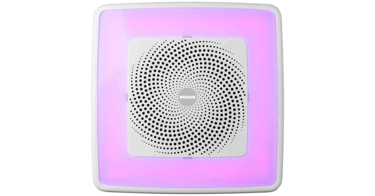 Broan SPK110RGBL ChromaComfort Sensonic 110 CFM 1.5 Sone Ceiling ...