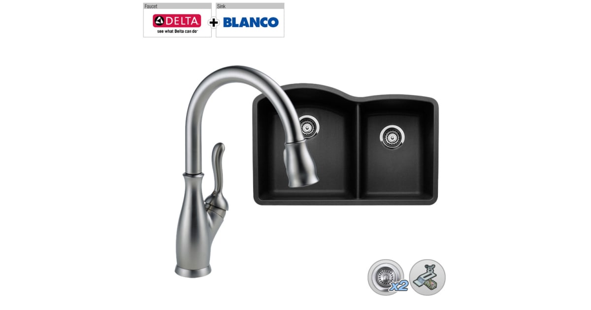 Build Smart Kits B440179/D9178-DSTAR Combo: Blanco 32" Double-Bowl ...