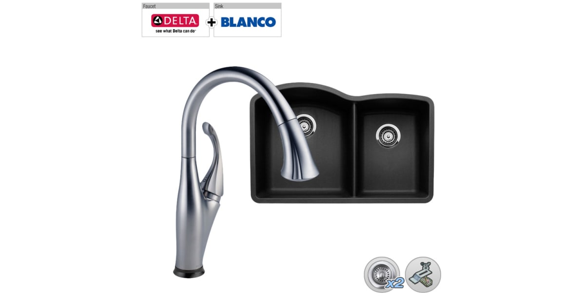 Build Smart Kits B440179/D9192T-DSTAR Combo: Blanco 32" Double-Bowl ...