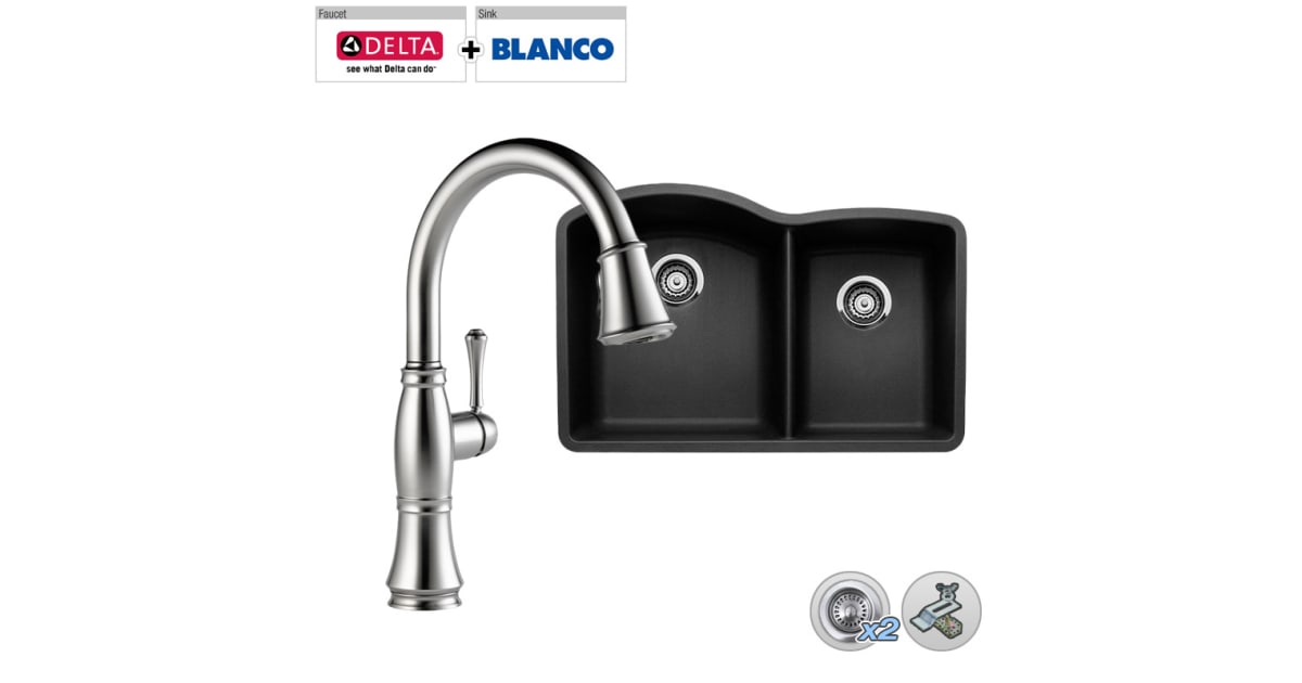 Build Smart Kits B440179/D9197-DSTAR Combo: Blanco 32" Double-Bowl ...