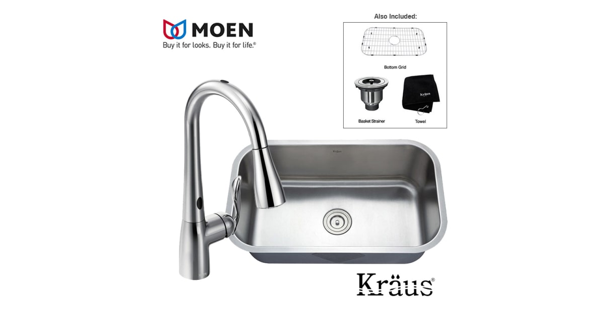 Build Smart Kits KBU14/7594EC Kraus 31-1/2" Single Basin 16-Gauge ...