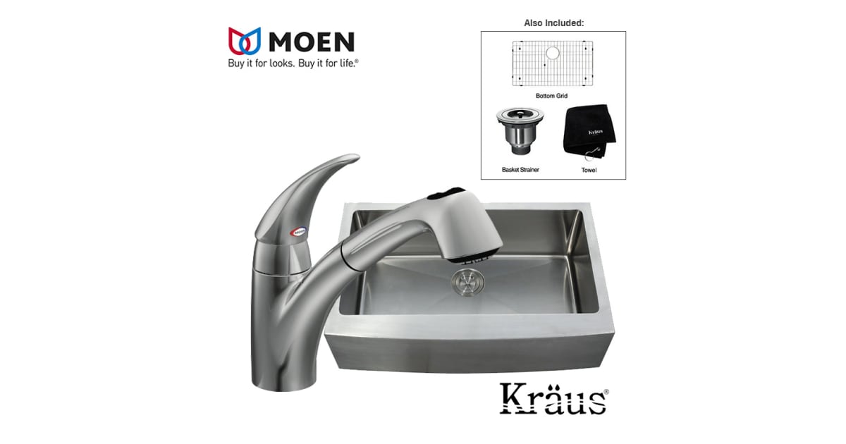 Build Smart Kits KHF200-33/7560C Kraus 32-7/8" Single Basin 16-Gauge ...