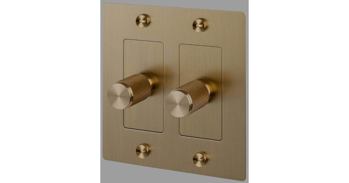 Buster + Punch NDK-424311 Cross 2 Gang Luxury Industrial Double Dimmer ...