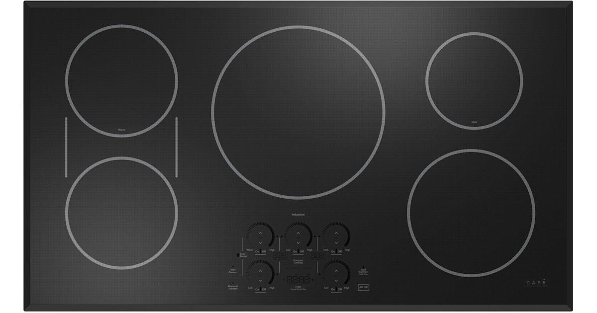 Cafe CHP90361TBB 36 Inch Wide 5 Burner Induction Cooktop with Built-in ...