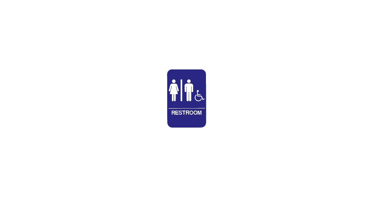 Cal-Royal RSH68 6" x 8" Unisex Handicap Restroom Sign with Braille ...
