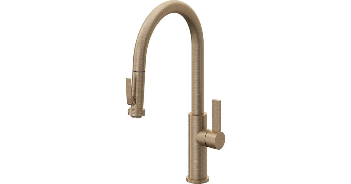 California Faucets K51-100SQ-FB-ABF Corsano 1.8 GPM Single Hole Pull ...