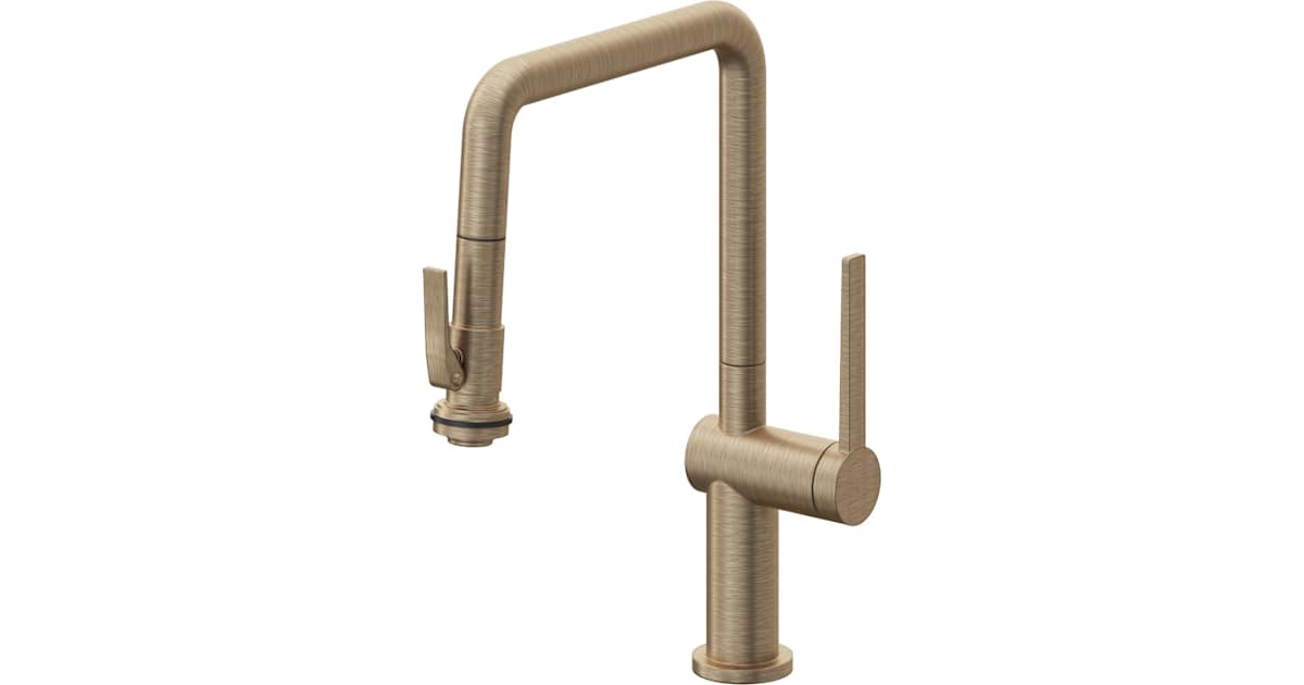California Faucets K55-103SQ-TG-ABF La Spezia 1.8 GPM Single Hole Pull ...