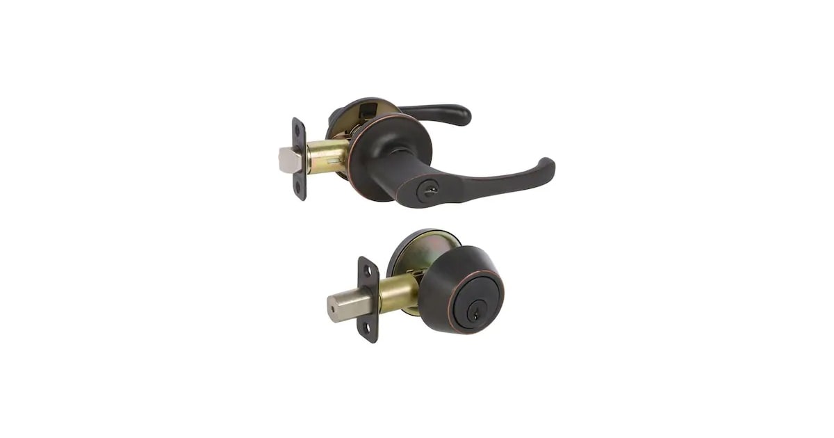 Callan KN3007 Newport Single Cylinder Keyed Entry Lever and Deadbolt ...