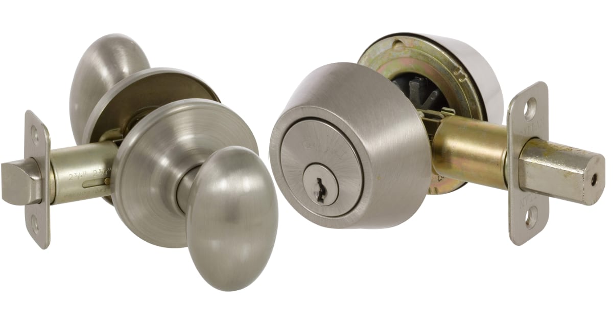 Callan KE3001 Carlyle Single Cylinder Keyed Entry Knob and Deadbolt ...
