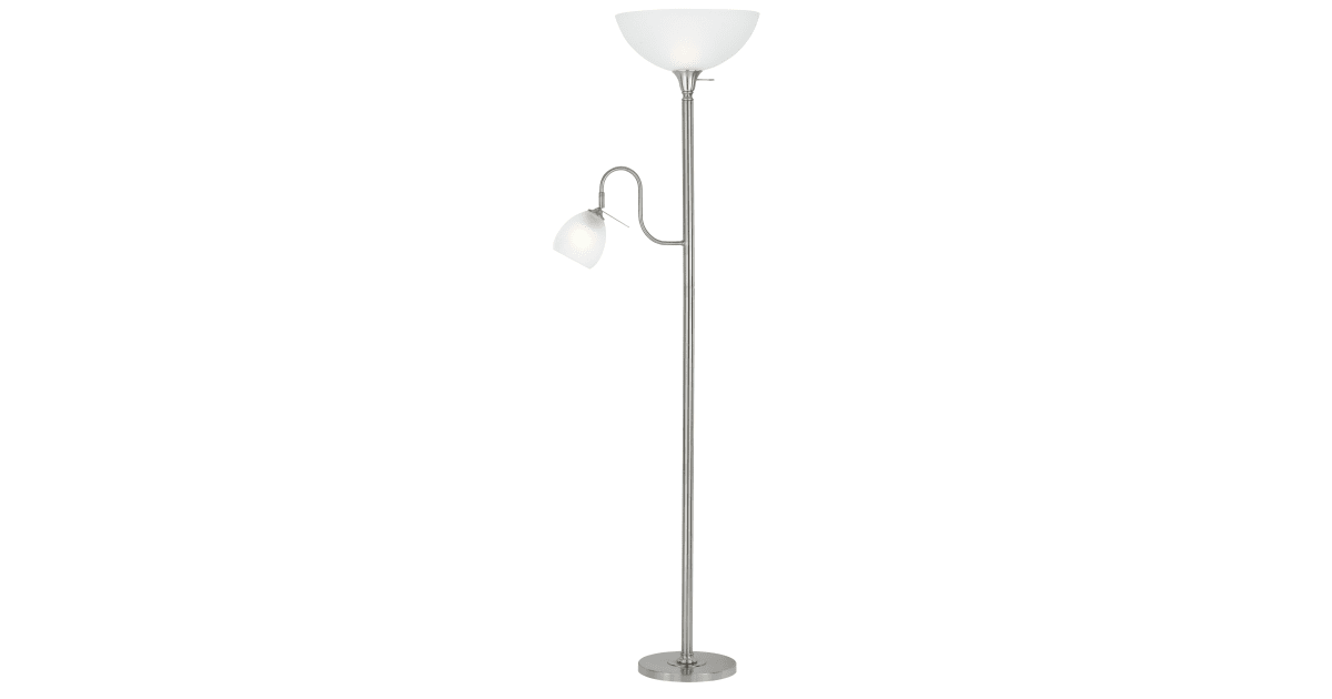 Cal Lighting BO-2054-BS 2 Light Pedestal Base Torchier Floor Lamp ...