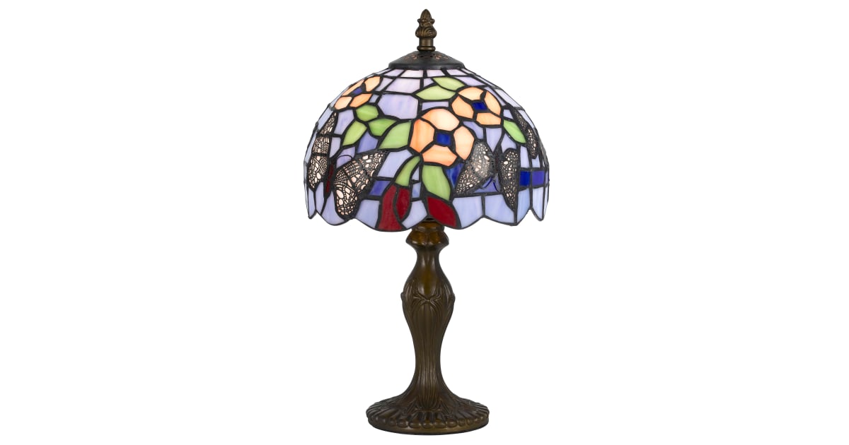 Cal Lighting BO-2378AC Tiffany 1 Light Pedestal Base Table Lamp ...