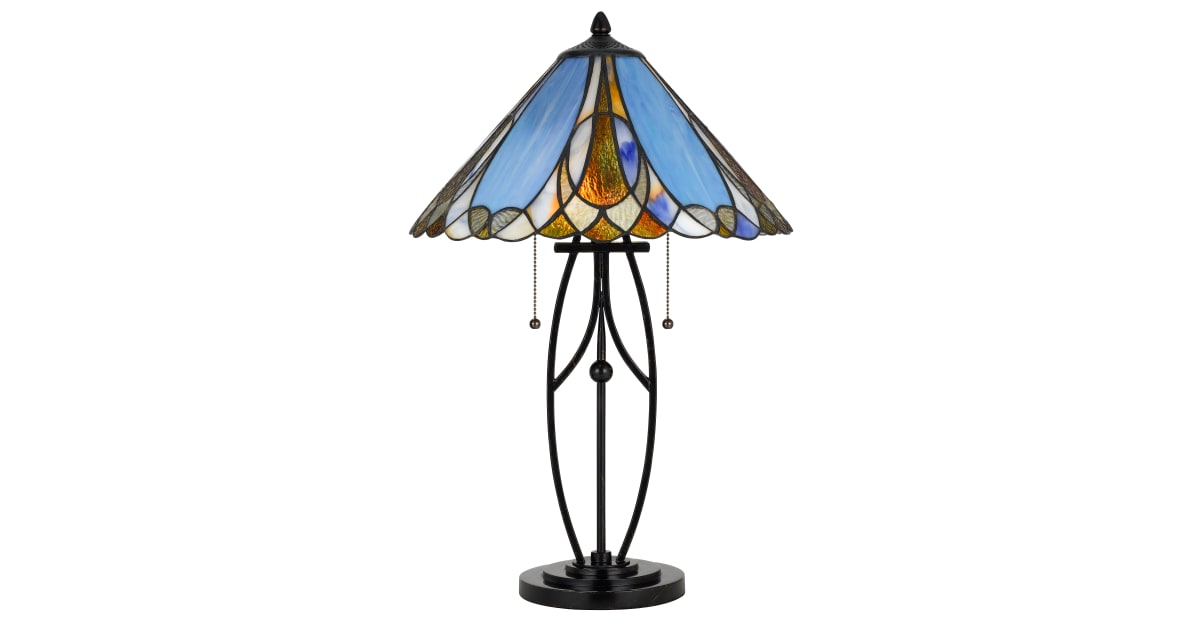 Cal Lighting BO-2672TB Tiffany 2 Light 24" Tall Table Lamp with Stained ...