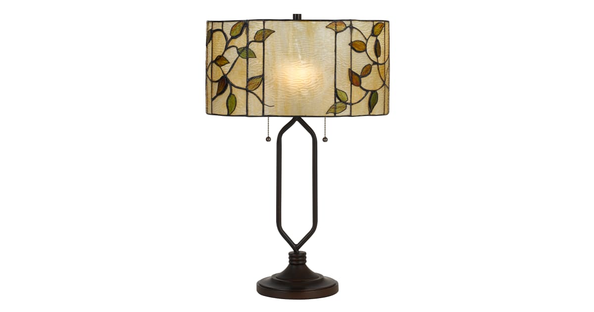 Cal Lighting BO-2674TB Tiffany 2 Light 23" Tall Table Lamp with Stained ...
